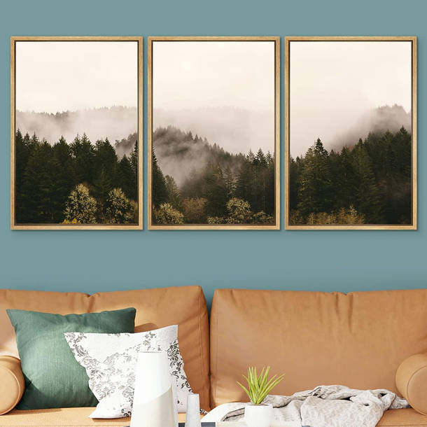 IDEA4WALL Canvas Print Wall Art Set Arctic Winter Mountain Range Forest Nature Wilderness ...